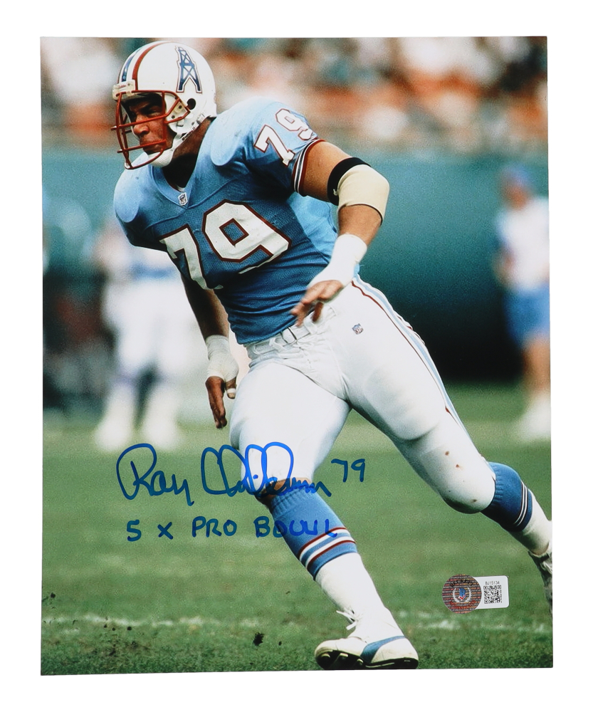 Ray Childress Signed Oilers 8x10 Photo Inscribed "5x Pro Bowl" (Beckett ...