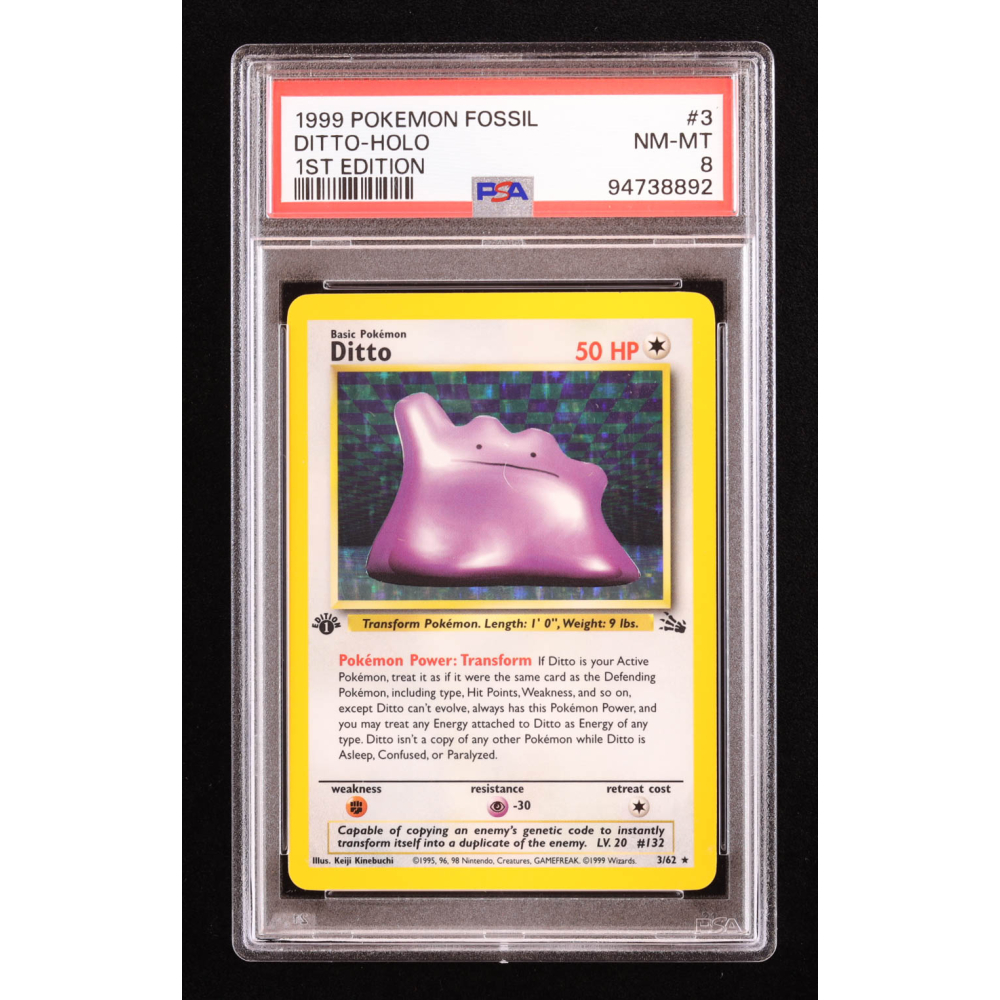 Ditto 1999 Pokemon Fossil 1st Edition #3 Holo (PSA 8) | Pristine Auction