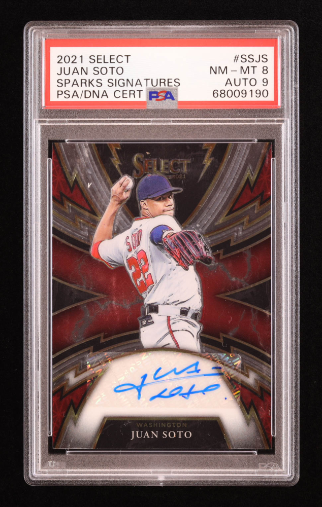 Juan Soto 2021 Select Sparks Signatures #SSJS #19/49 (PSA 8 | Autograph ...