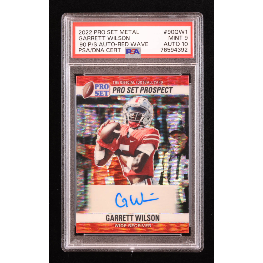 Garrett Wilson 2022 Pro Set Metal '90 Pro Set Autographs Red Wave ...