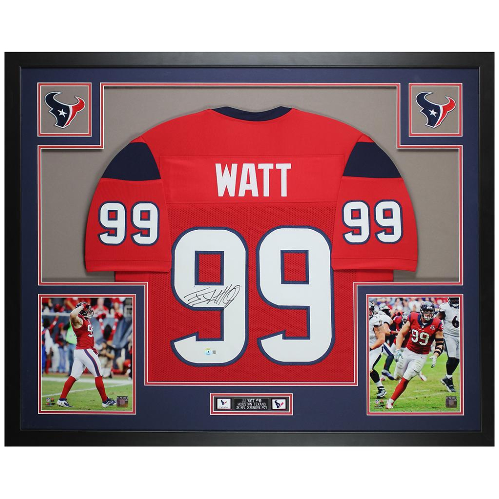 JJ Watt Signed Custom Framed Jersey Display (Beckett) | Pristine Auction
