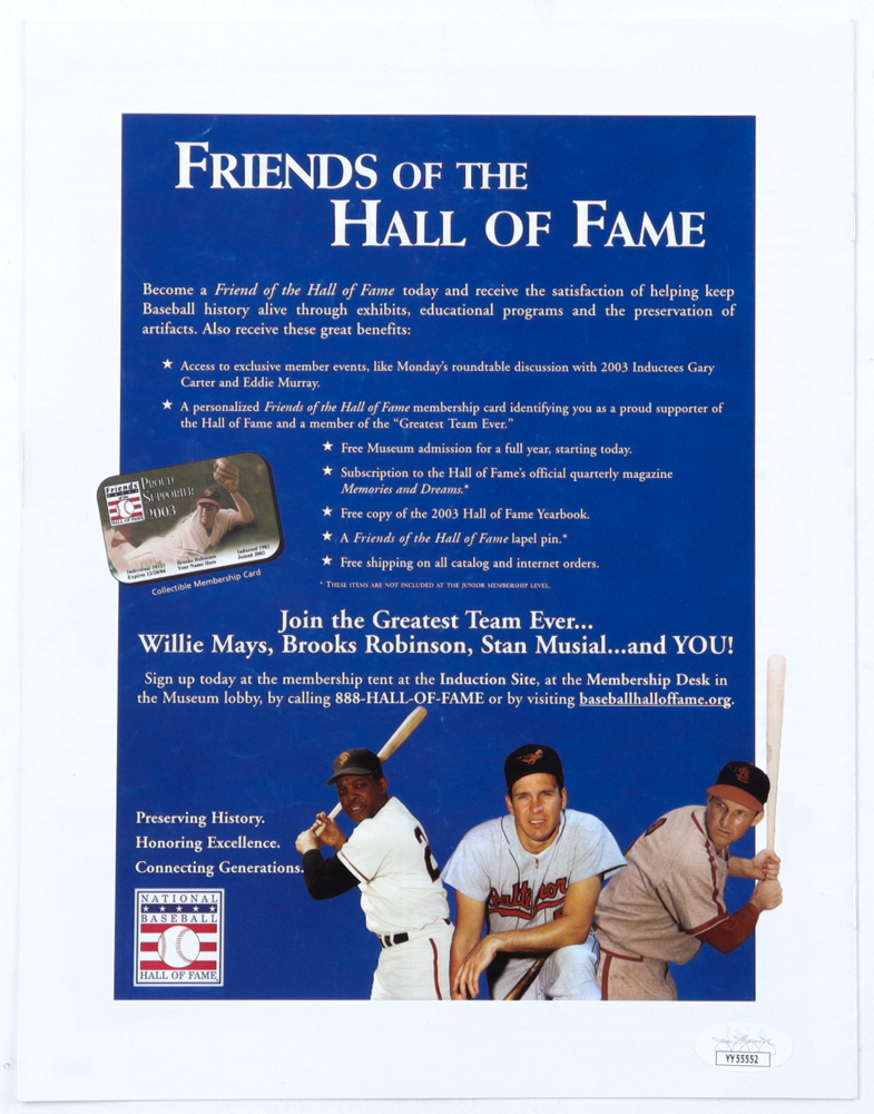 Baseball Hall of Fame 2003 Program Multi-Signed by (34) with George ...