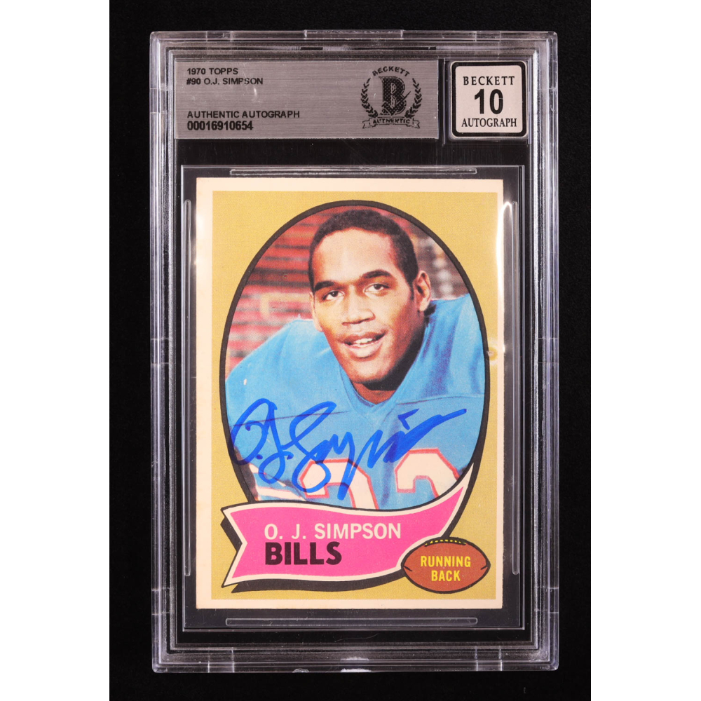 O. J. Simpson Signed 1970 Topps #90 RC (BGS | Autograph Grade 10 ...