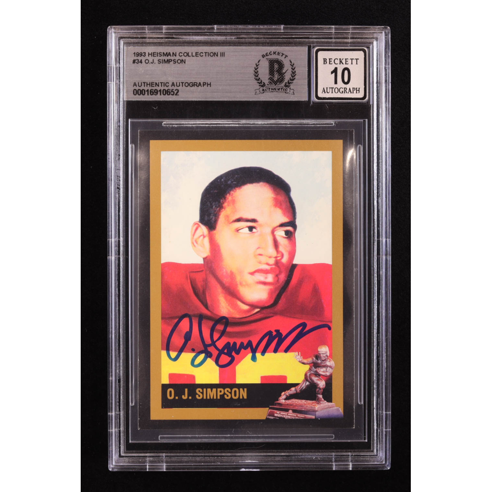O. J. Simpson Signed 1993 Heisman Collection III #34 (BGS | Autograph ...