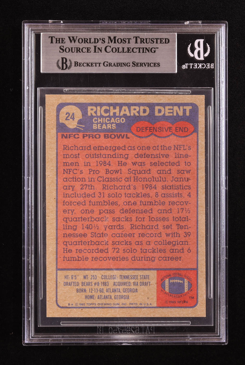 Richard Dent Signed 1985 Topps #24 (BGS) | Pristine Auction