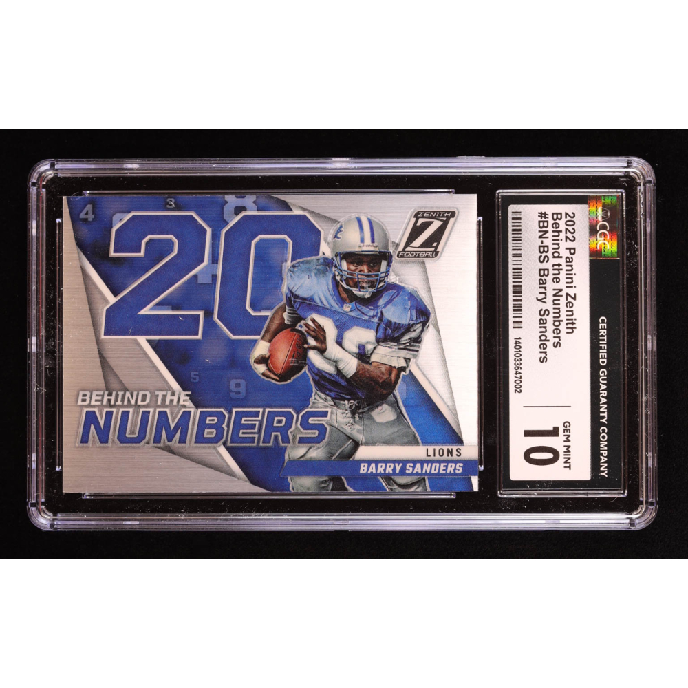 Barry Sanders 2022 Zenith Behind the Numbers #15 (CGC 10) | Pristine ...