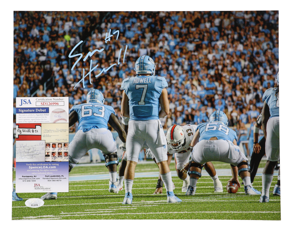 Sam Howell Signed North Carolina Tar Heels 11x14 Photo (JSA) | Pristine ...
