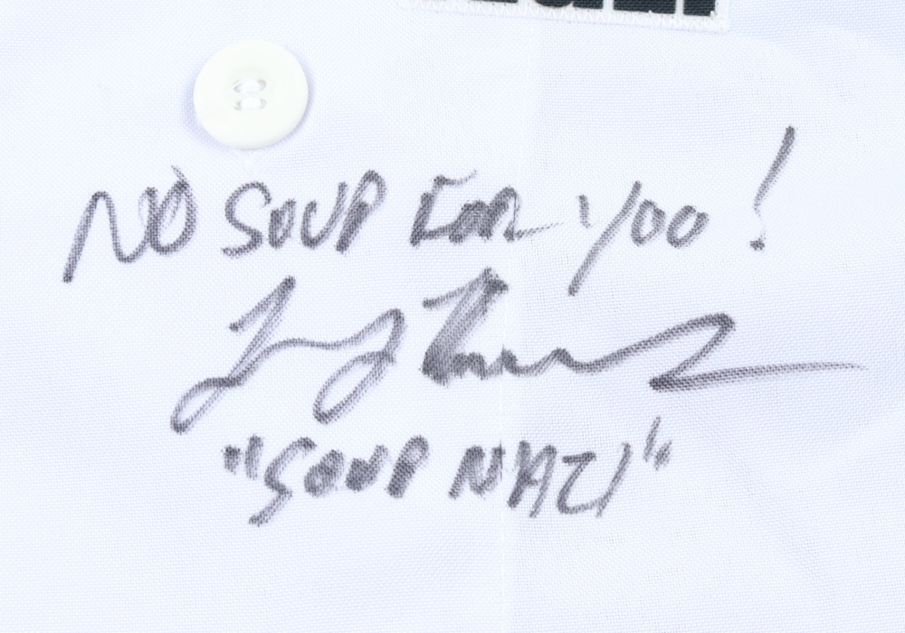 Larry Thomas Signed "Seinfeld" Chef Coat Uniform Inscribed "No Soup For ...
