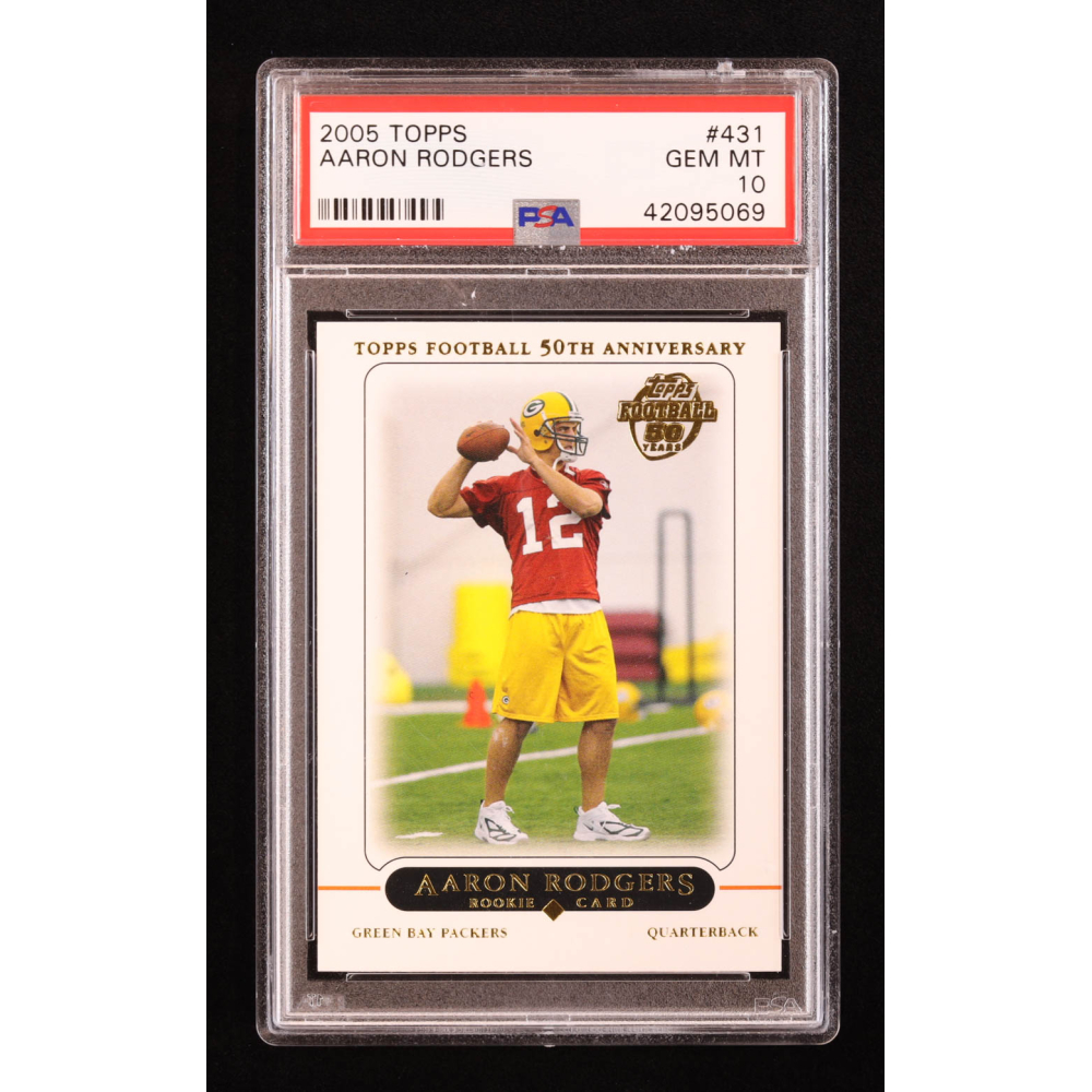 Aaron Rodgers 2005 Topps 50th Anniversary Rookies #431 RC (PSA 10 ...