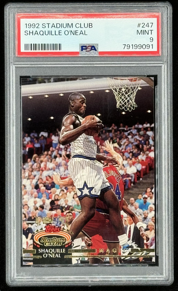 Shaquille O'Neal 1992-93 Stadium Club #247 RC (PSA 9) | Pristine Auction