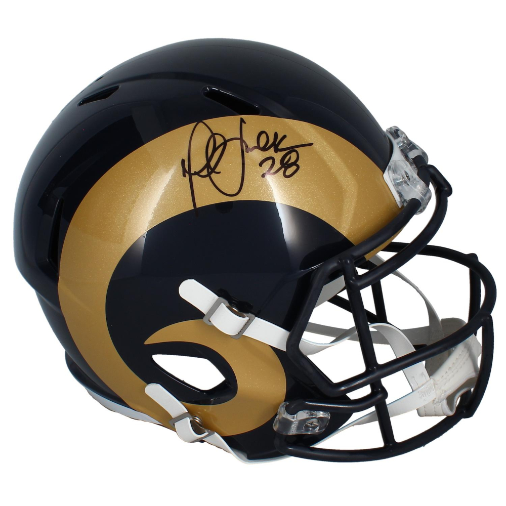 Marshall Faulk Signed Rams Throwback Full-Size Speed Helmet (Beckett ...