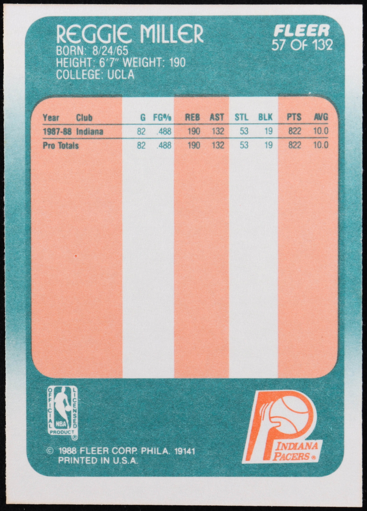 Reggie Miller 1988-89 Fleer #57 RC | Pristine Auction