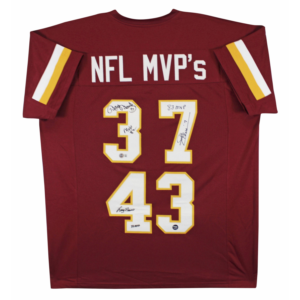 Joe Theismann, Mark Mosely, & Larry Brown Signed Jersey Inscribed "MVP ...