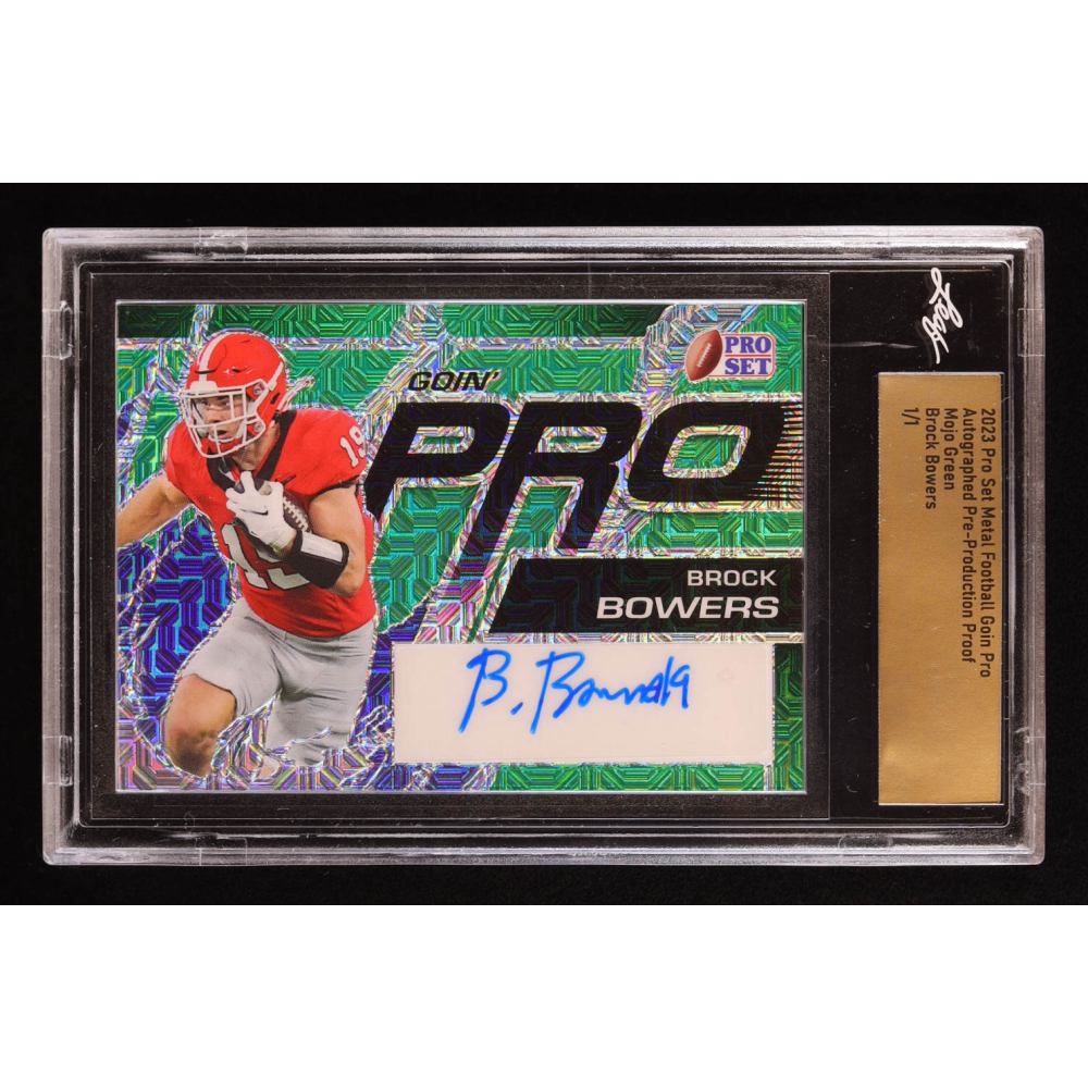 Brock Bowers 2023 Pro Set Metal Football Goin' Pro Autographed Pre ...