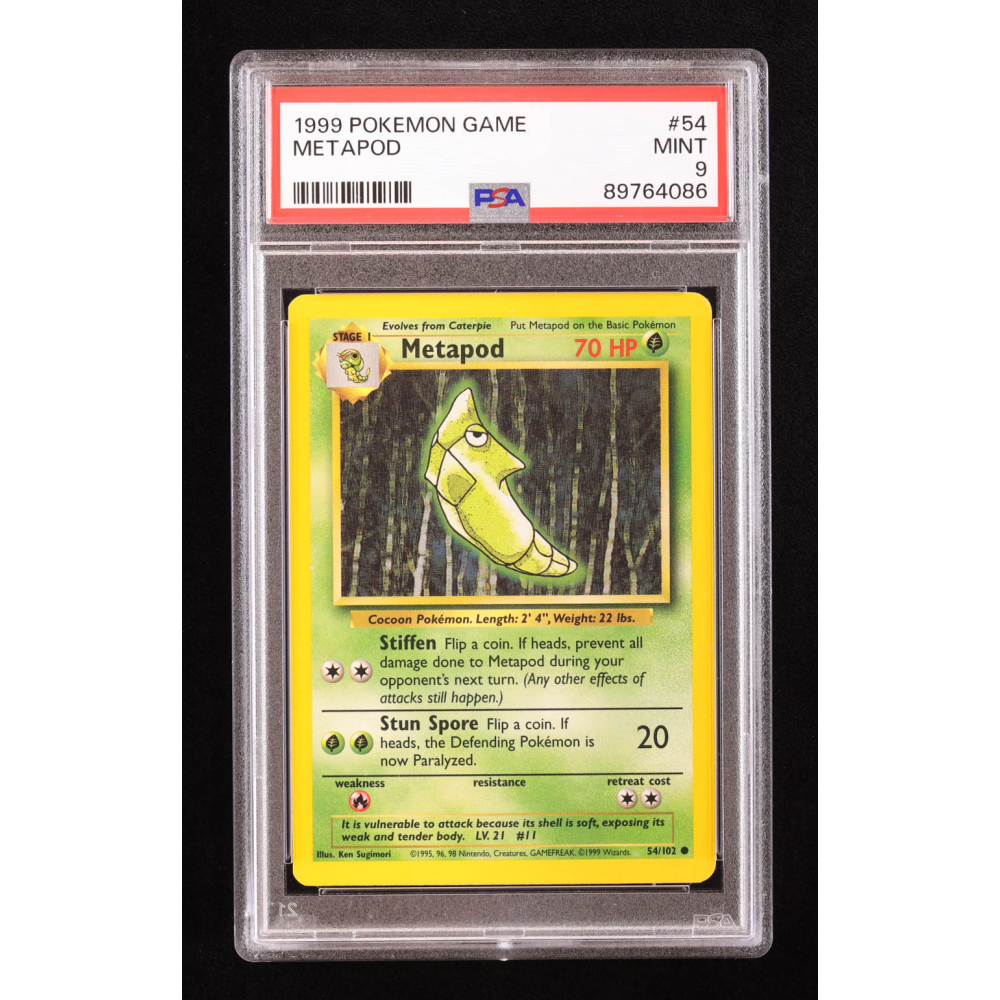Metapod Pokemon 1999 Base Unlimited #54 (PSA 9) | Pristine Auction