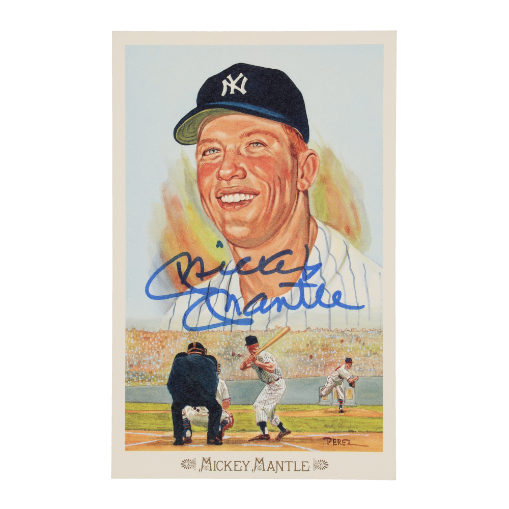 Mickey Mantle Signed LE 1989 Perez-Steele Celebration Postcard #28 (JSA ...