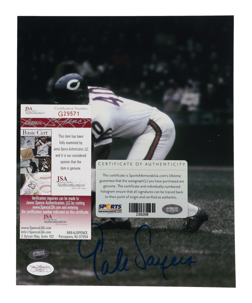 Gale Sayers Signed Bears 8x10 Photo (JSA & SportsMemorabilia) | Pristine Auction