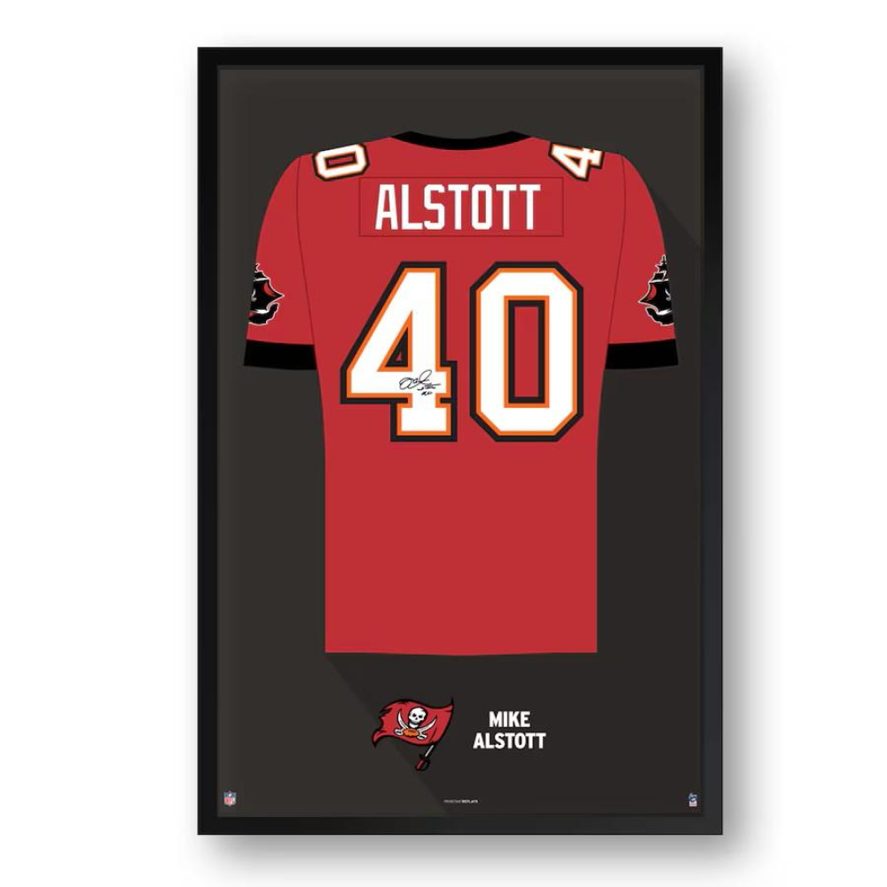 Mike Alstott Buccaneers Custom Framed Jersey Art Print | Pristine Auction