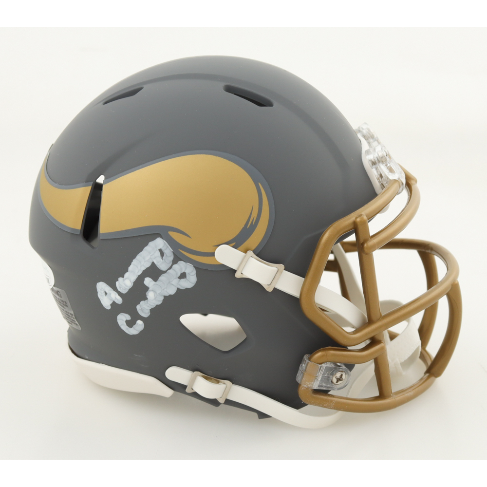 Anthony Carter Signed Vikings Slate Alternate Speed Mini Helmet (JSA ...
