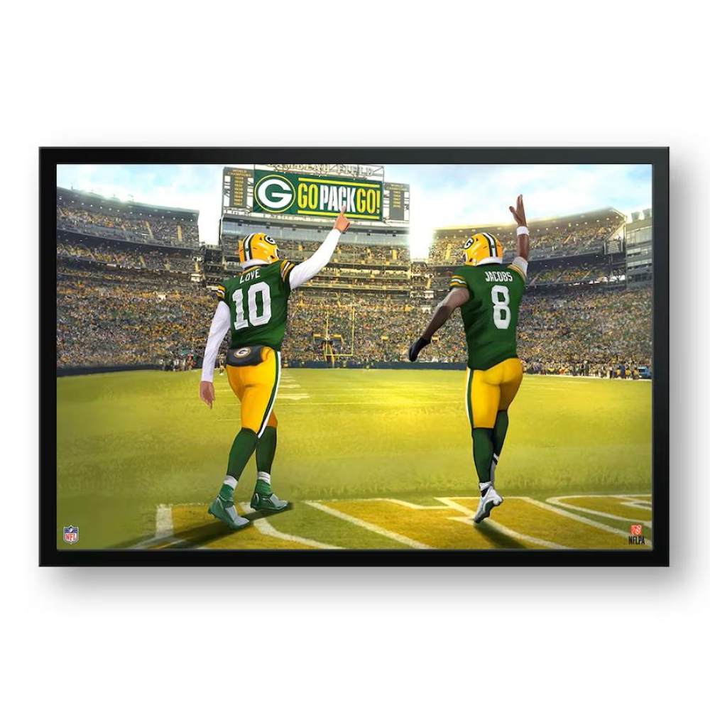 Jordan Love & Josh Jacobs Packers Custom Framed Jersey Art Print ...