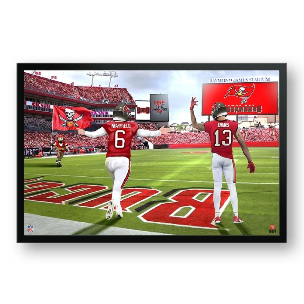 Baker Mayfield & Mike Evans Buccaneers Custom Framed Jersey Art Print ...