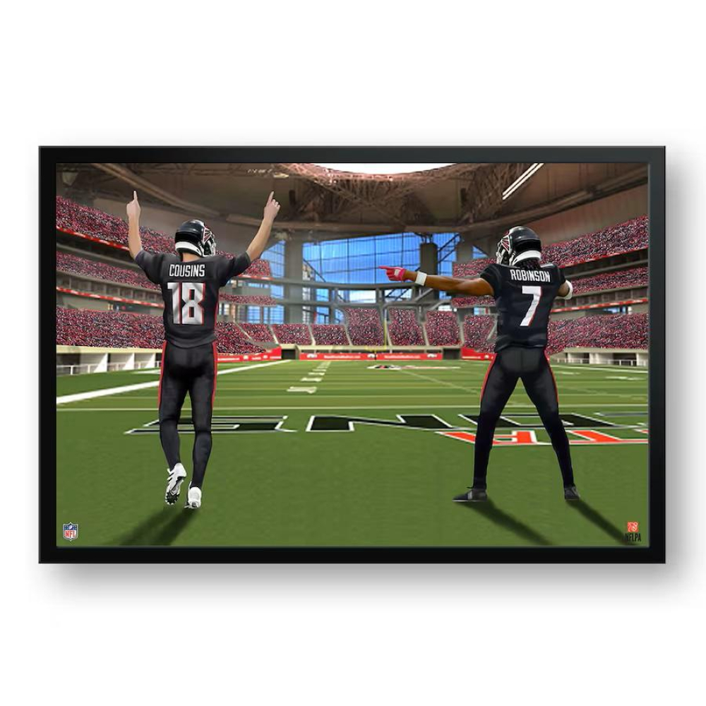 Kirk Cousins & Bijan Robinson Falcons Custom Framed Jersey Art Print ...