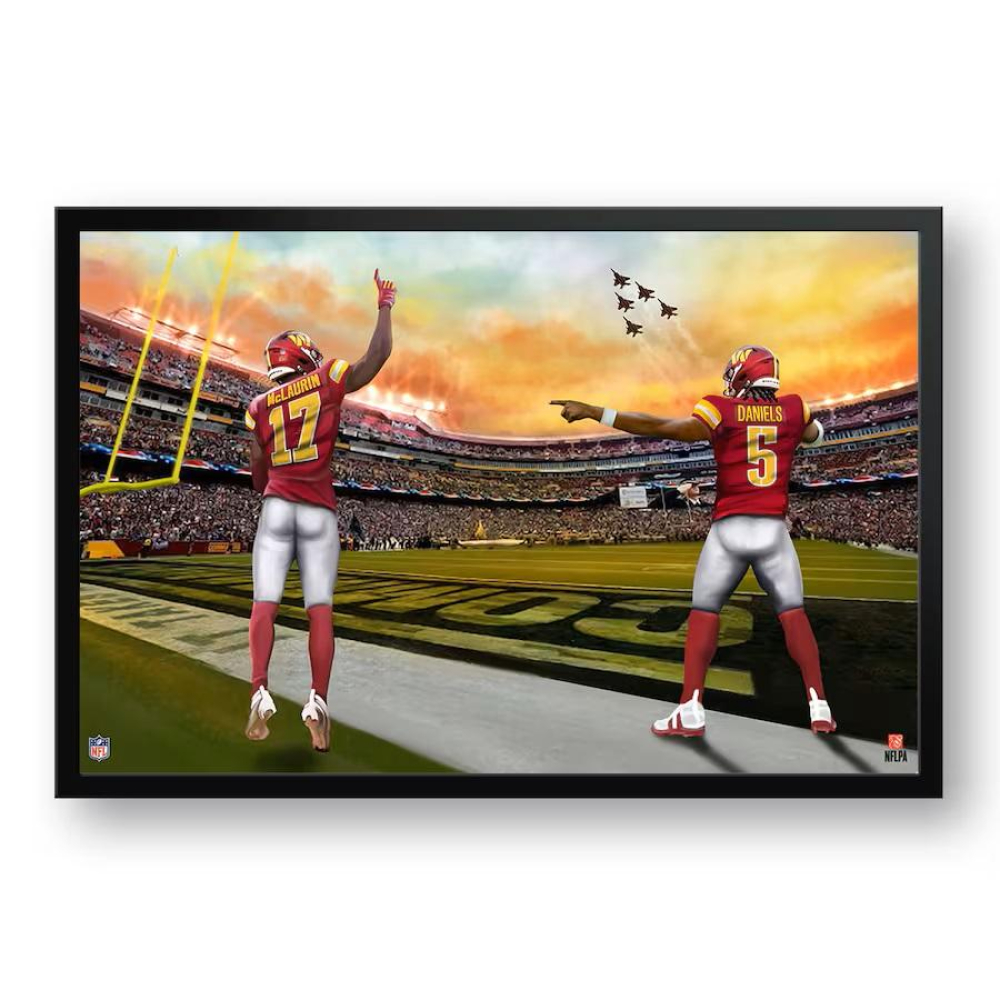 Jayden Daniels & Terry McClaurin Redskins Custom Framed Jersey Art ...
