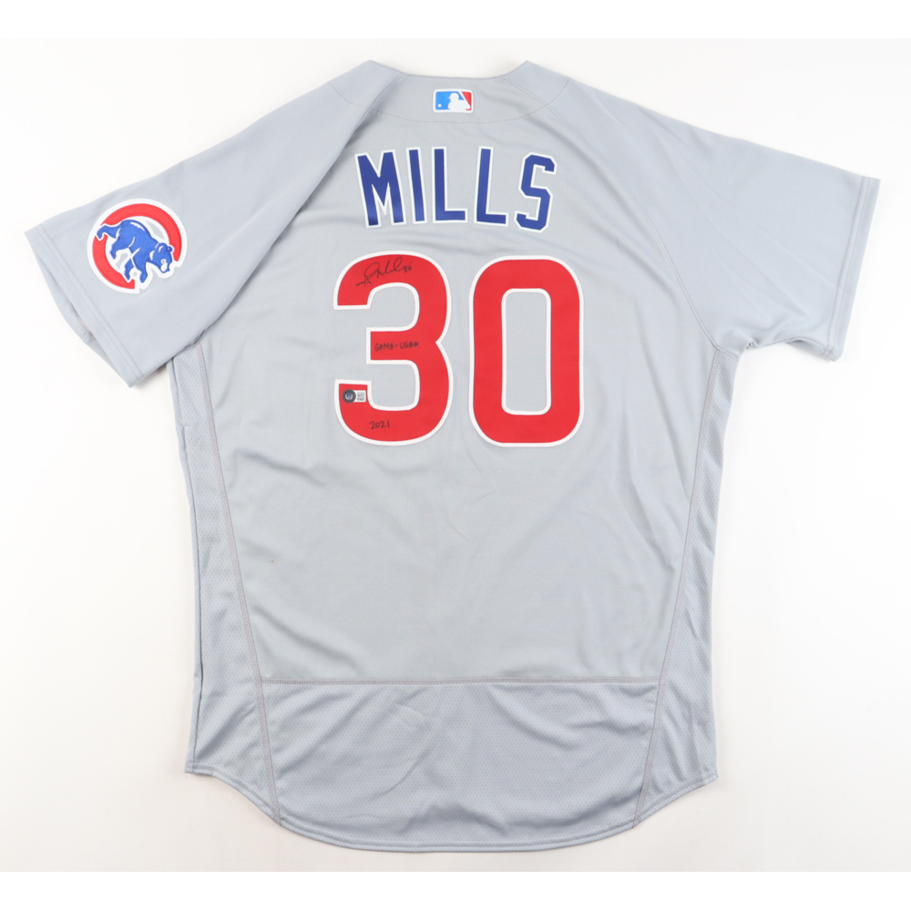 Alec Mills Signed Cubs Game-Used Jersey Inscribed "Game-Used 2021 ...