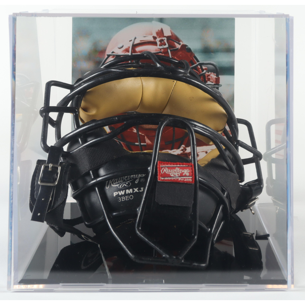 Johnny Bench Signed Rawlings Professional Catchers Mask with Display ...