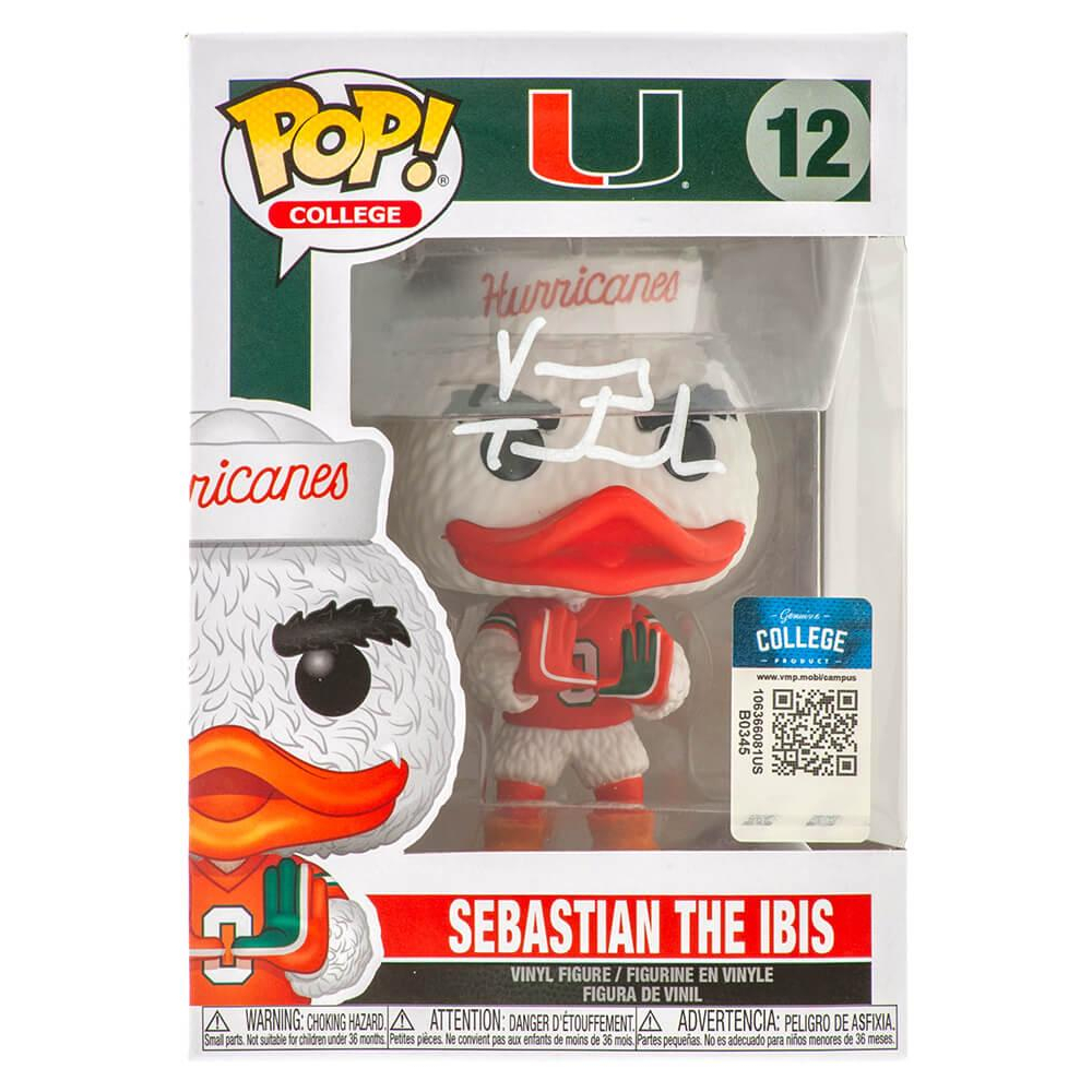 Vinny Testaverde Signed Miami Hurricanes #12 Sebastian The Ibis Funko ...