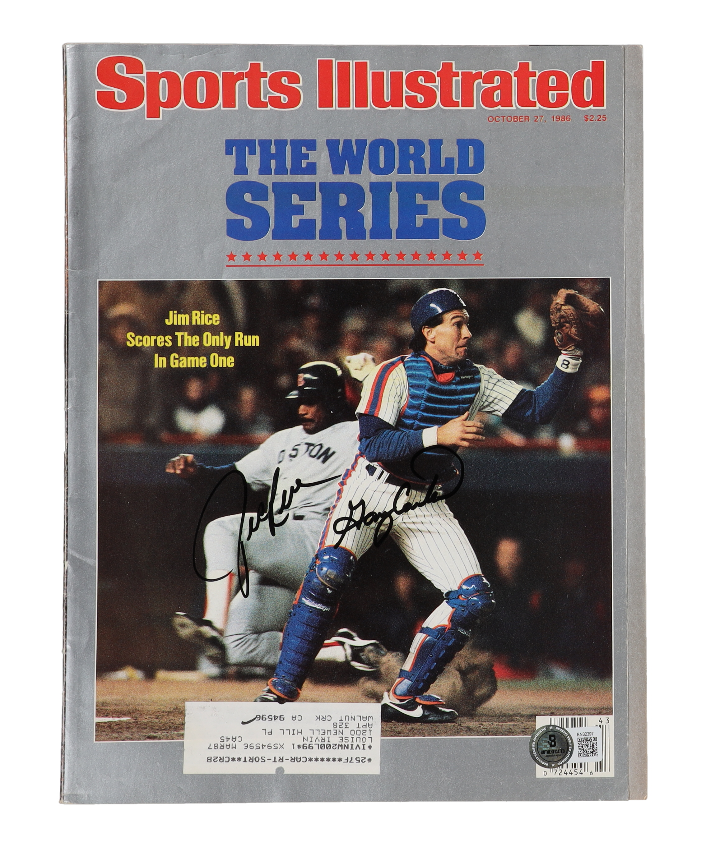 Gary Carter & Jim Rice Signed 1986 Sports Illustrated Magazine (Beckett ...