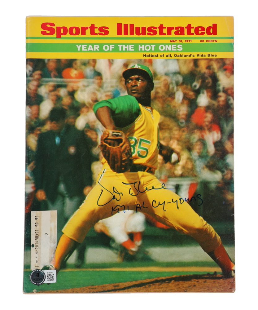 Vida Blue Signed 1971 Sports Illustrated Magazine Inscribed "1971 AL Cy ...
