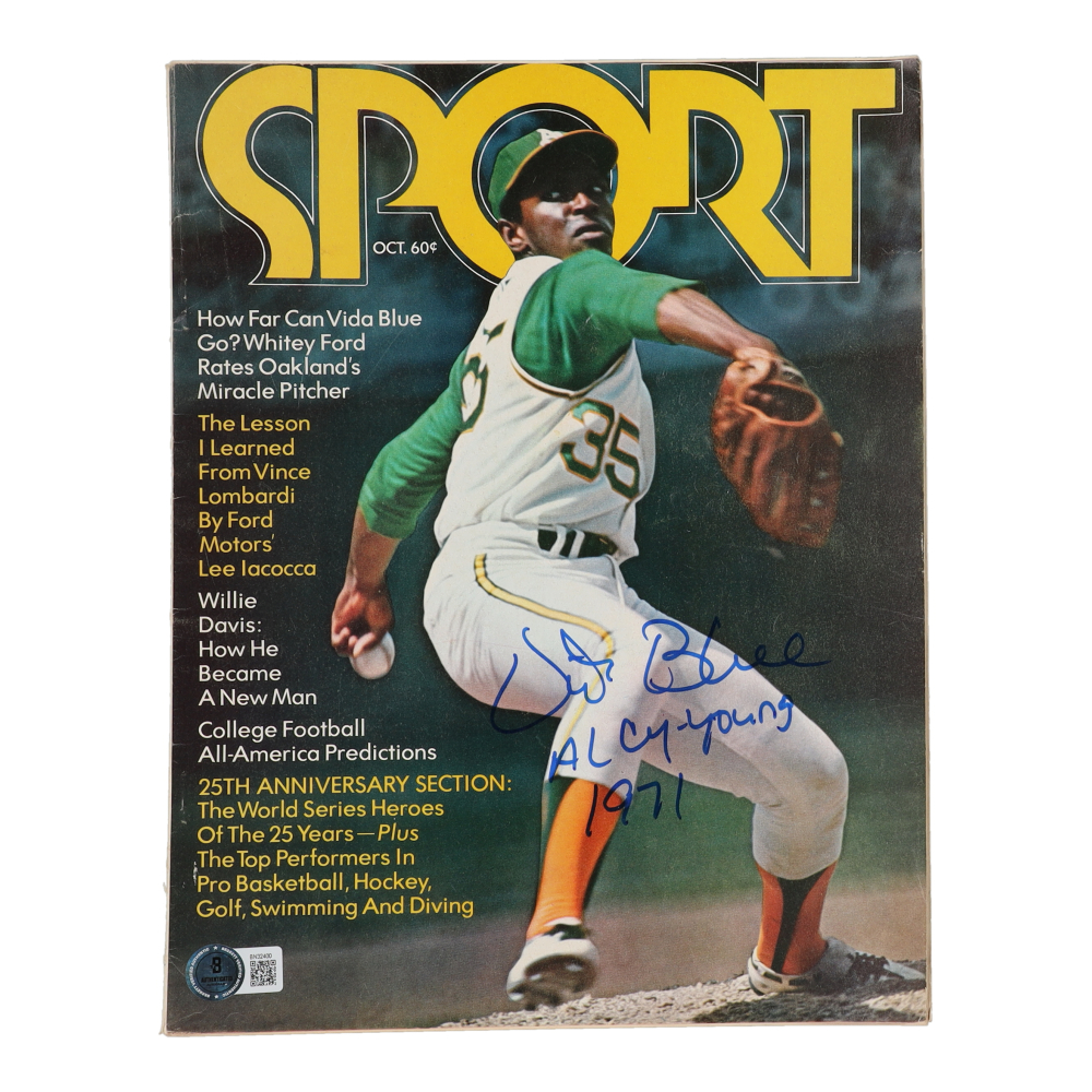 Vida Blue Signed 1971 Sport Magazine Inscribed "1971 AL Cy-Young ...