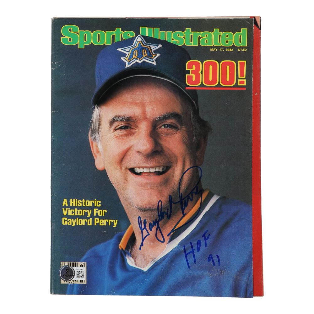Gaylord Perry Signed 1982 Sports Illustrated Magazine Inscribed "HOF 91 ...