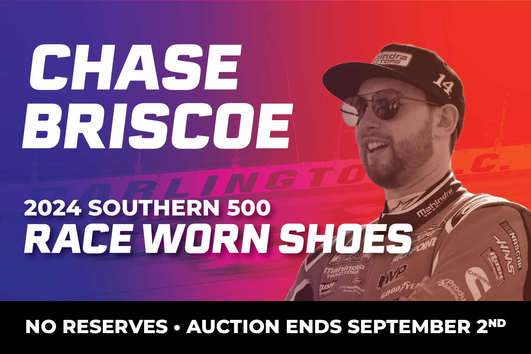 Chase Briscoe Signed 2024 NASCAR Southern 500 Race-Worn Shoes | Race ...