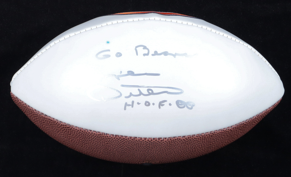 Mike Ditka Signed Bears Logo Football Inscribed "H.O.F. 88" & "Go Bears ...