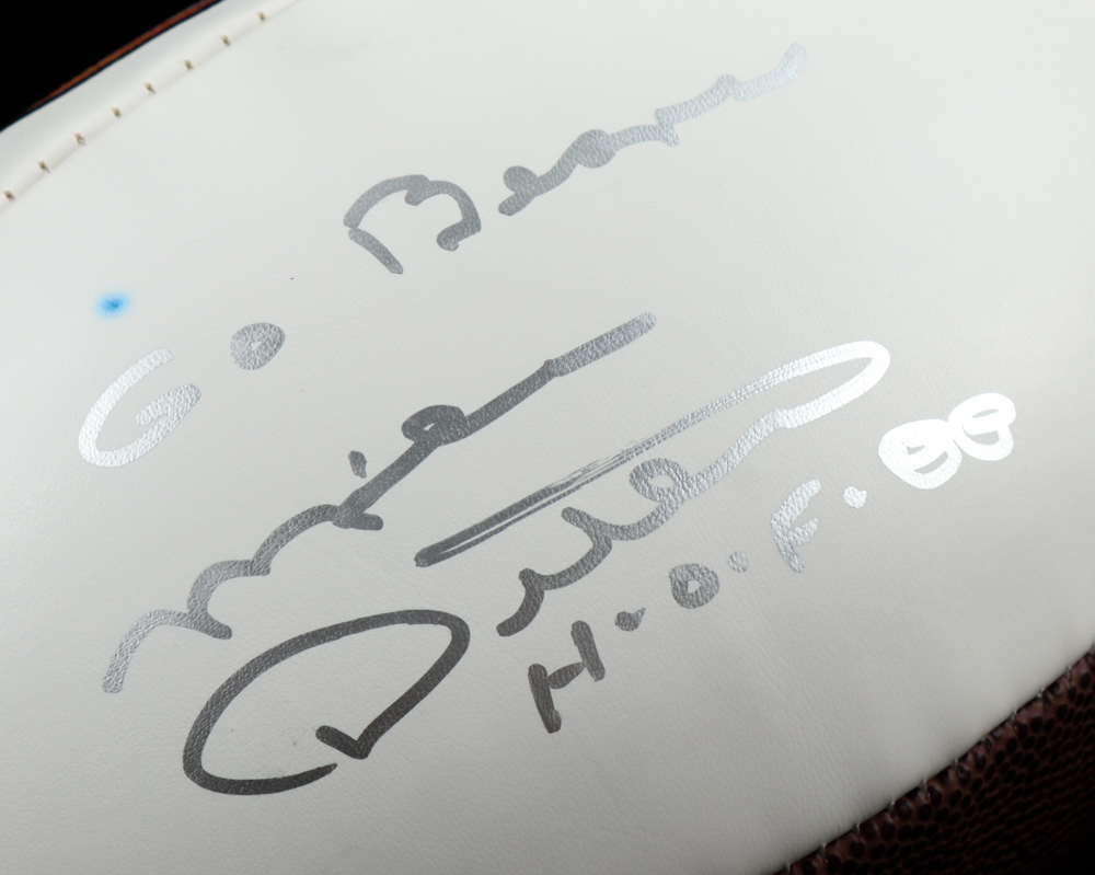 Mike Ditka Signed Bears Logo Football Inscribed "H.O.F. 88" & "Go Bears ...