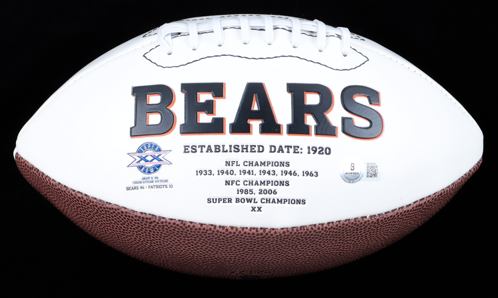 Mike Ditka Signed Bears Logo Football Inscribed "H.O.F. 88" & "Go Bears ...