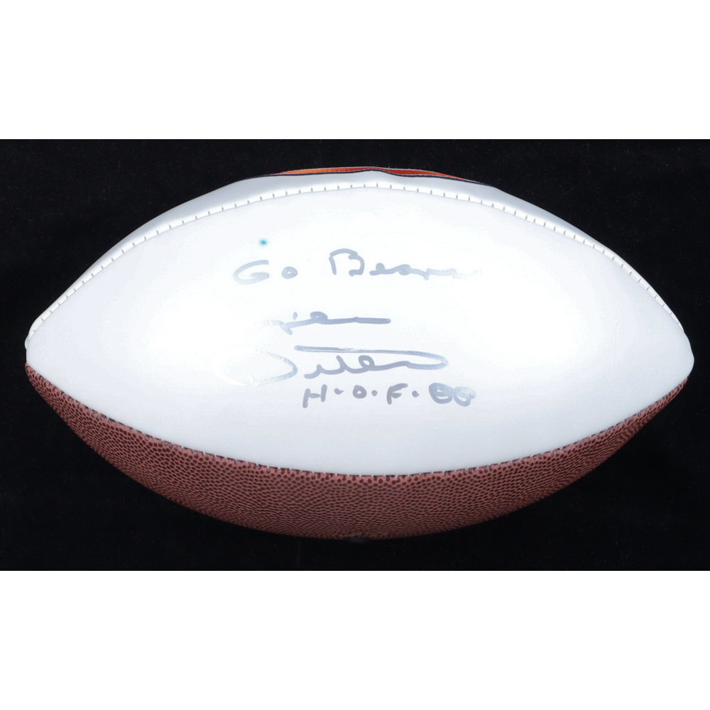 Mike Ditka Signed Bears Logo Football Inscribed "H.O.F. 88" & "Go Bears ...