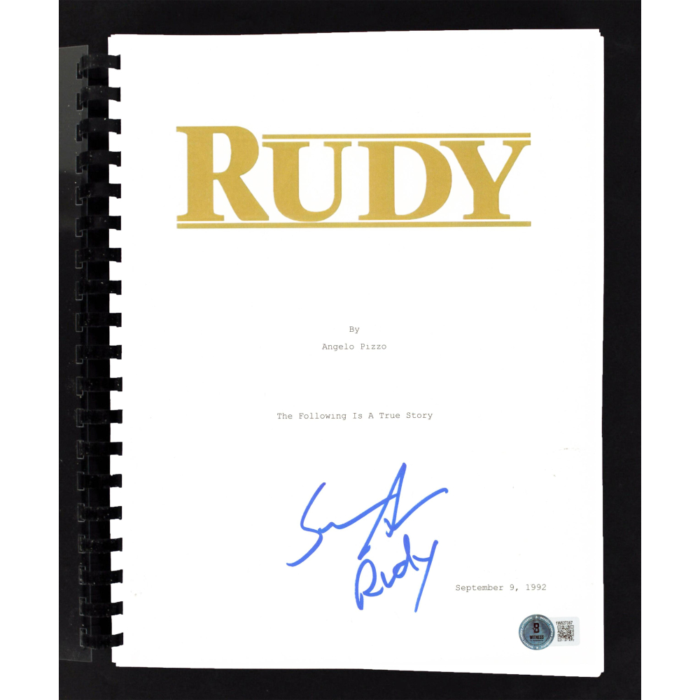 Sean Astin Signed "Rudy" Movie Script Inscribed "Rudy" (Beckett ...