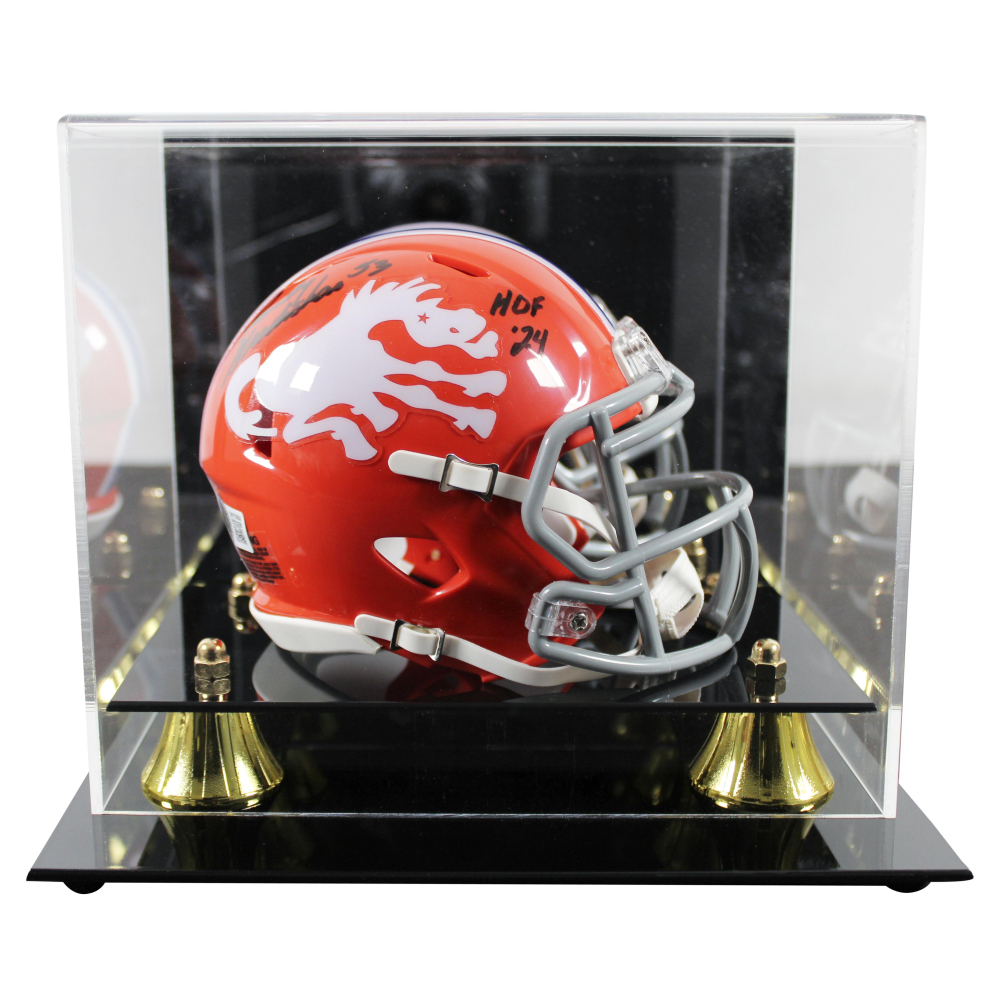 Randy Gradishar Signed Broncos Speed Mini Helmet with Display Case ...