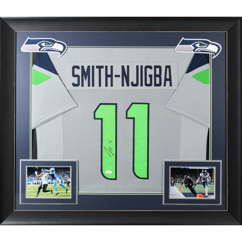 Jaxon Smith-Njigba Signed Custom Framed Jersey Display (JSA) | Pristine ...