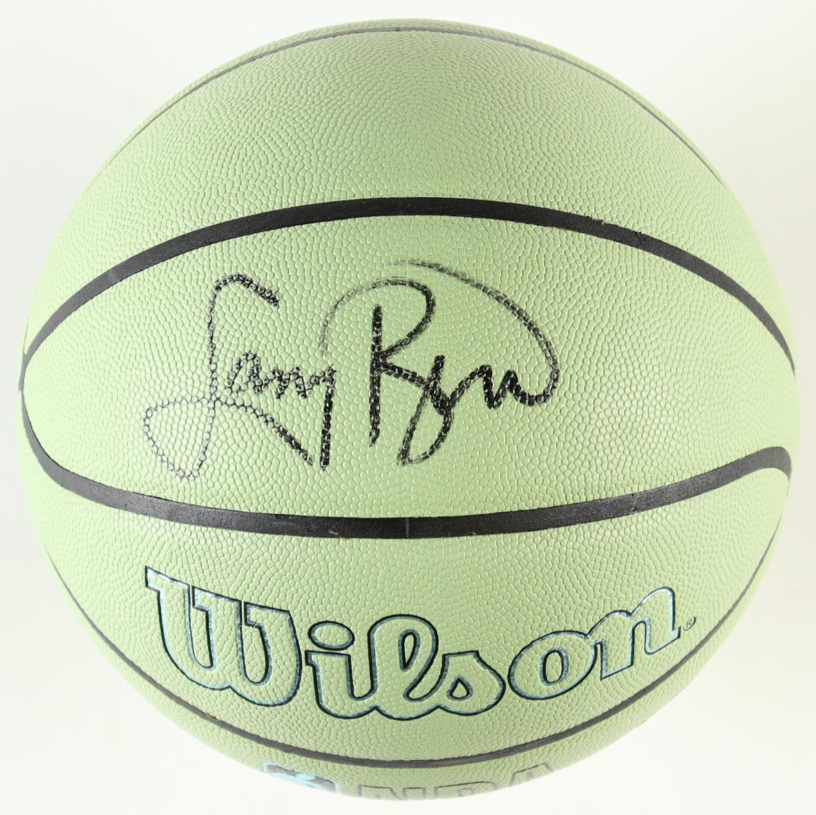 Larry Bird Signed NBA Basketball with Wood Stand (Beckett) | Pristine ...