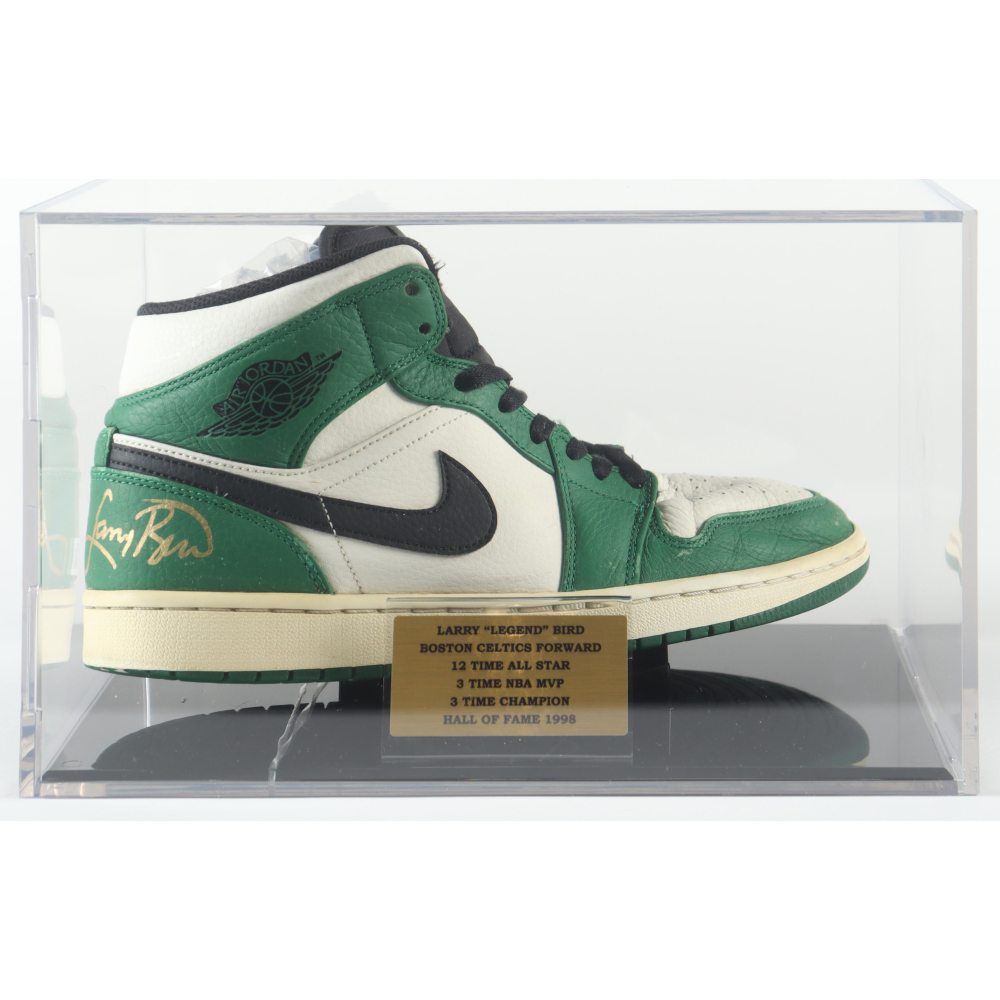 Larry Bird Signed Vintage Nike Air Jordan Celtics Basketball Shoe In ...