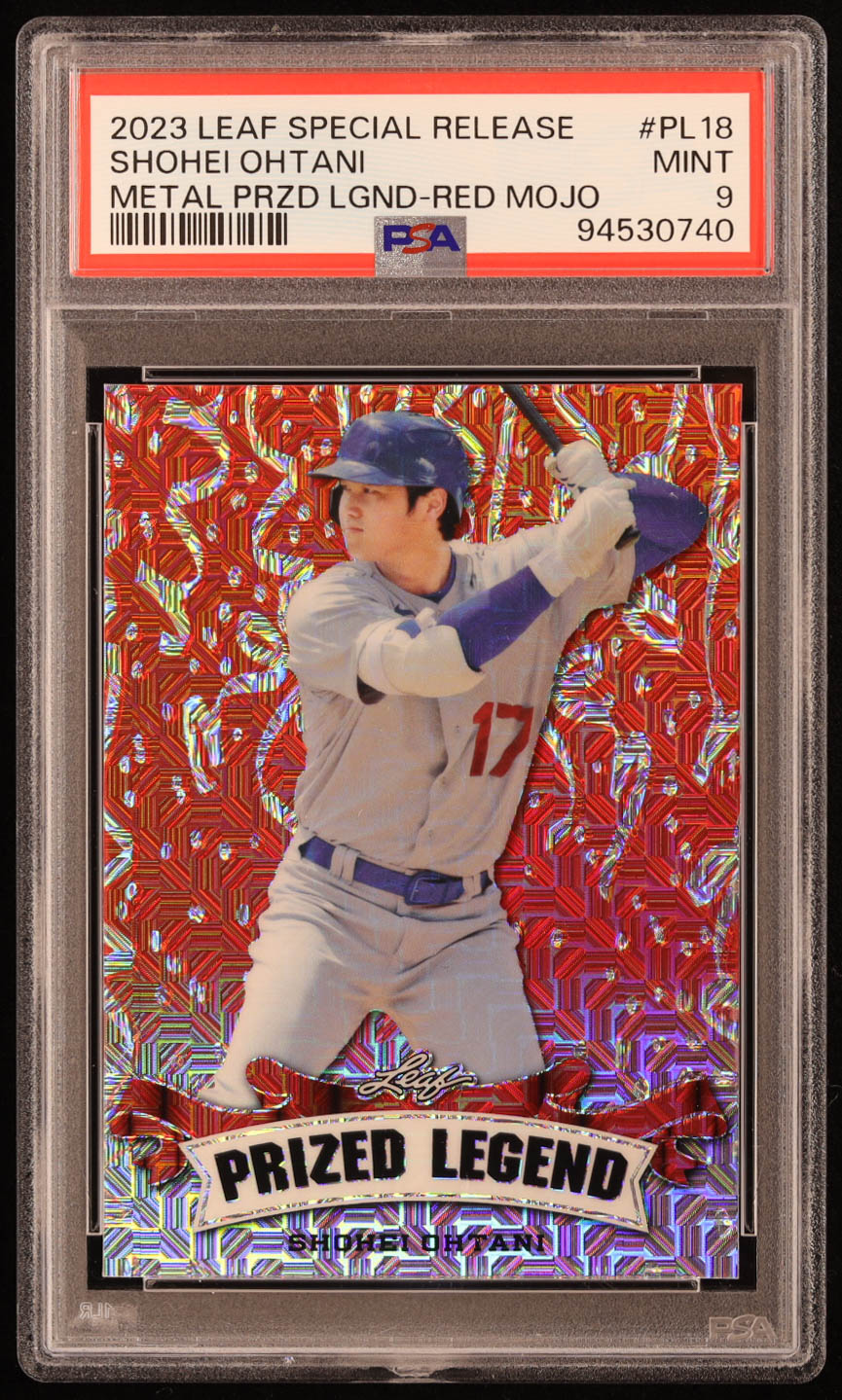 Shohei Ohtani 2023 Leaf Special Release Prized Legend Mojo Red #PL18 #2/2 (PSA 9) | Pristine Auction
