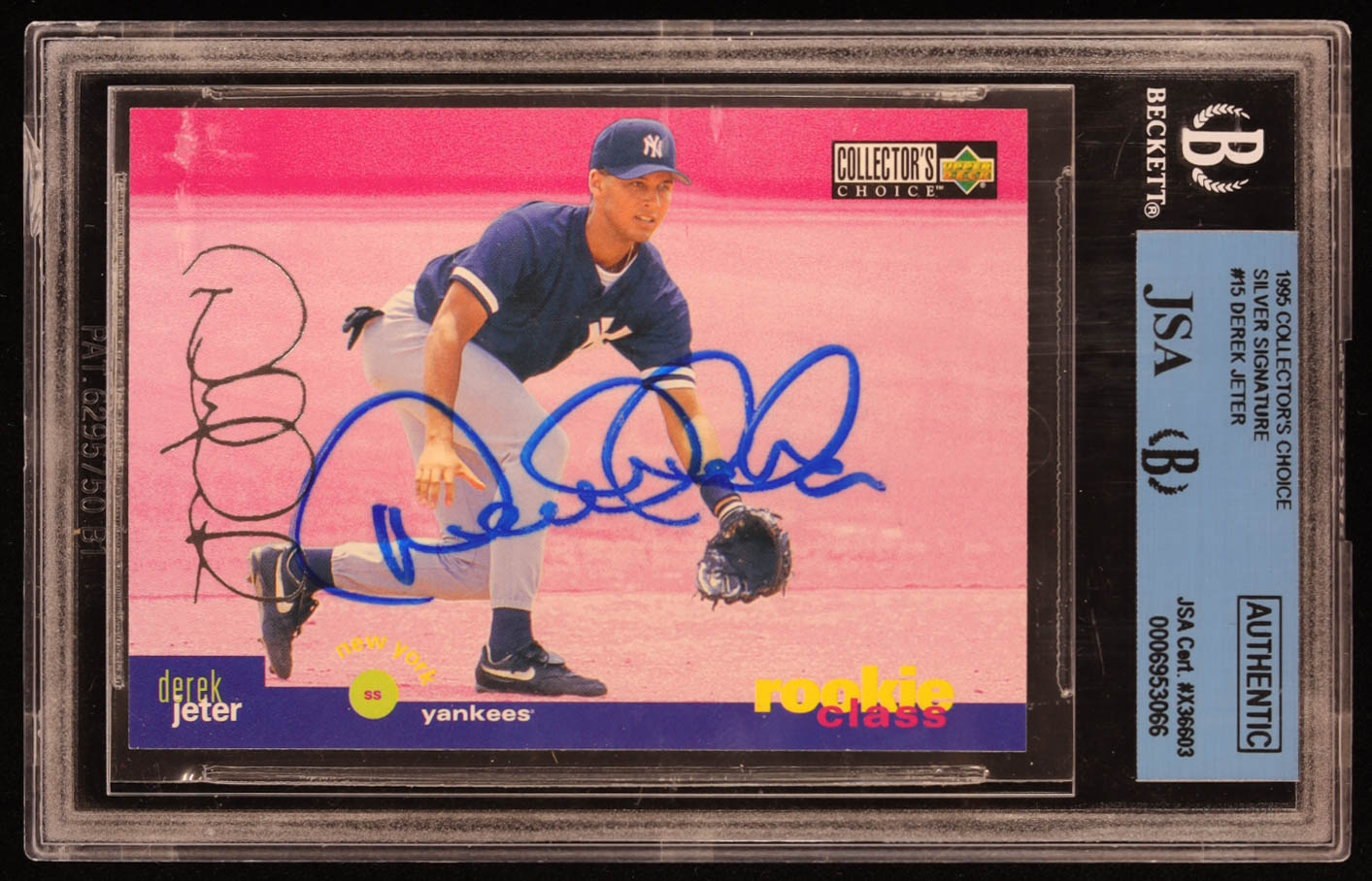 Derek Jeter Signed 1995 Collector's Choice Silver Signature #15 RC (JSA ...