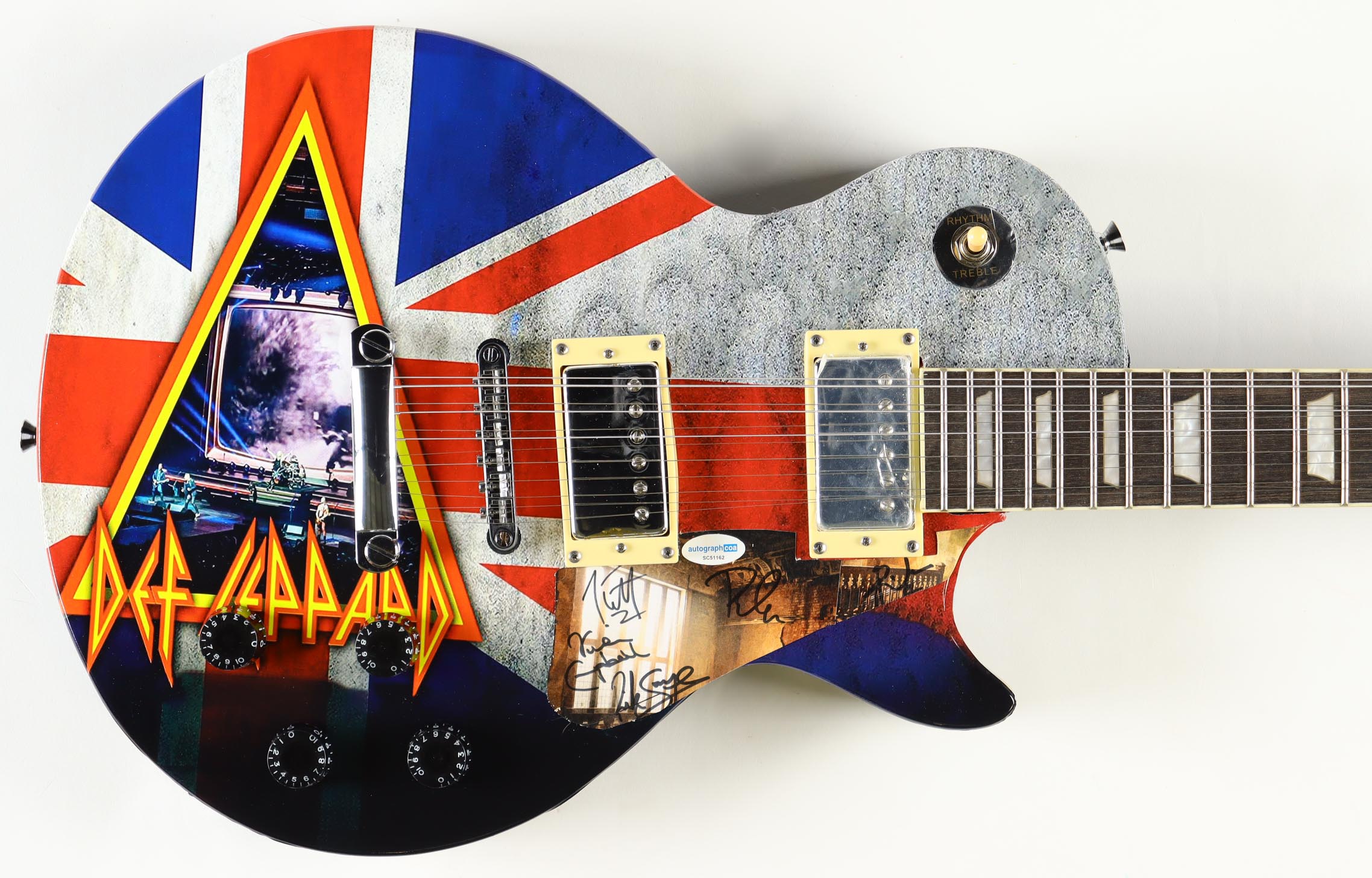 Def Leppard Custom Electric Guitar Band-Signed By (5) with Joe Elliott ...