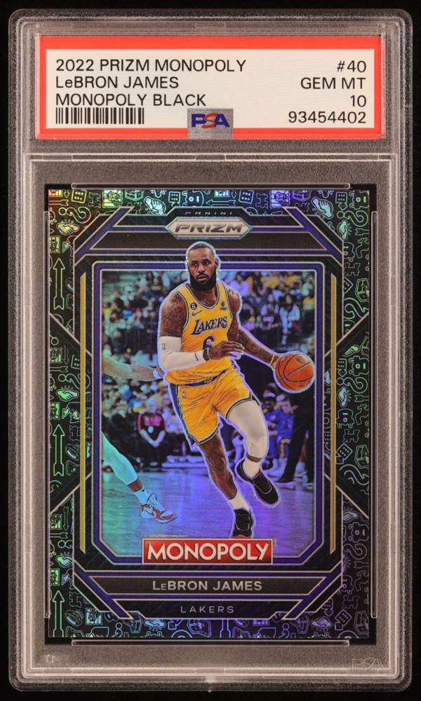 LeBron James 2022-23 Panini Prizm Monopoly Monopoly Black #40 (PSA 10 ...