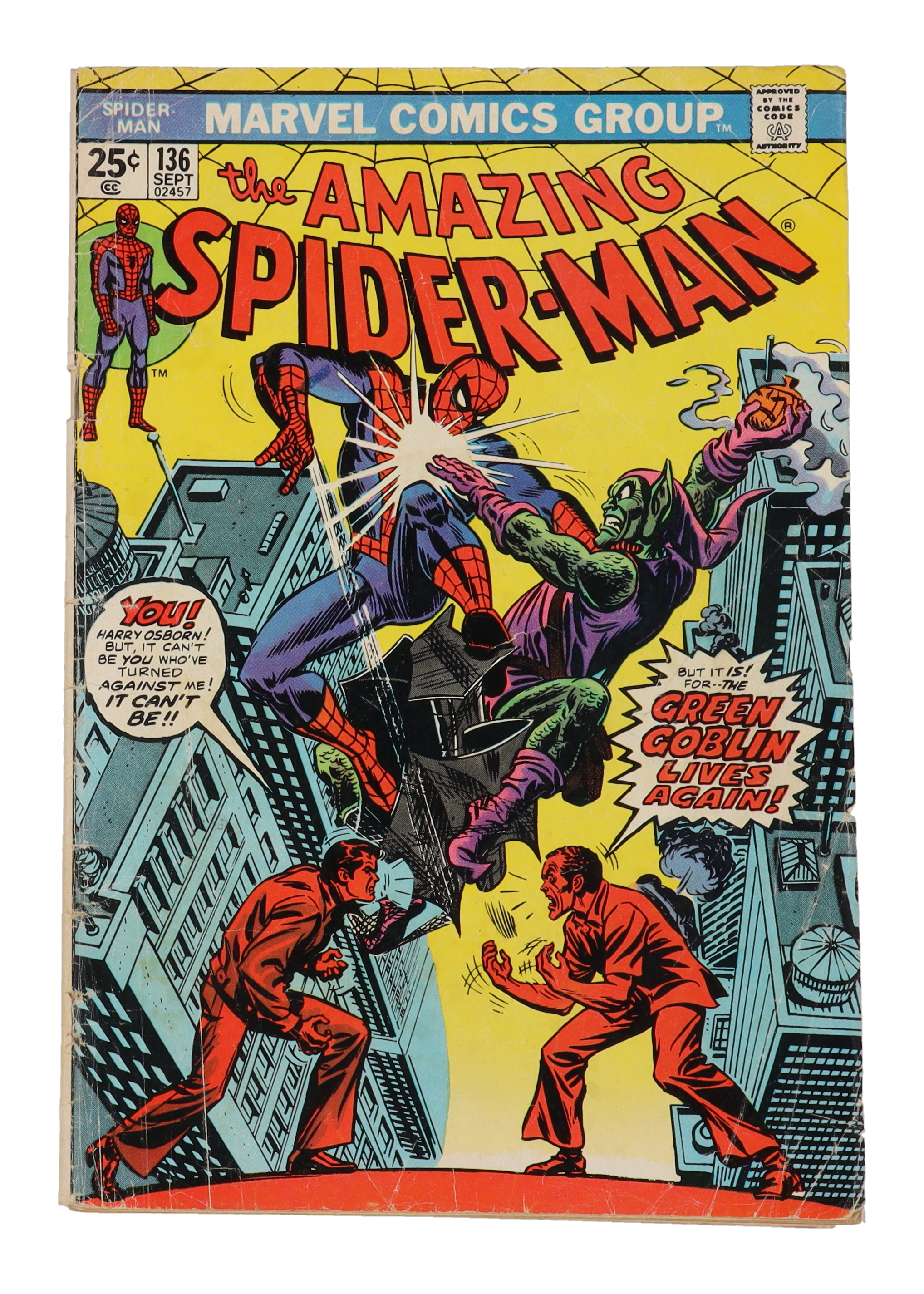 1974 "The Amazing Spider-Man" Issue #136 Marvel Comic Book | Pristine ...
