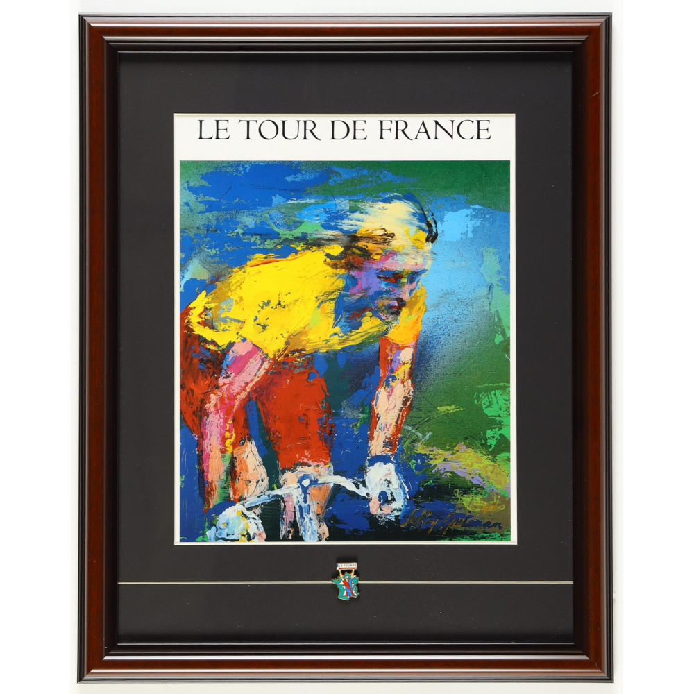 LeRoy Neiman "Greg LeMond Tour De France" Custom Framed Print Display With Tour De France Gold ...
